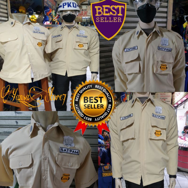 Jual SERAGAM SATPAM COKLAT SERAGAM SECURITY CREAM DINAS HARIAN SERAGAM SECURITY PDL SERAGAM PDH ...