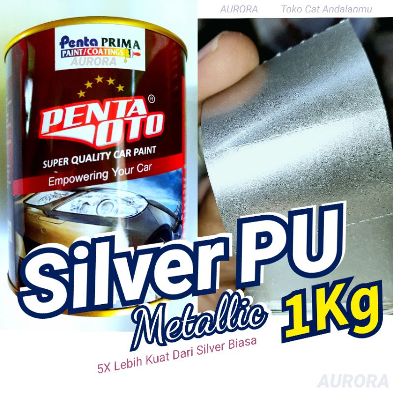 Jual Cat Silver Metalik PU 1Kilo Penta Oto Coarse Silfer Metallic ...