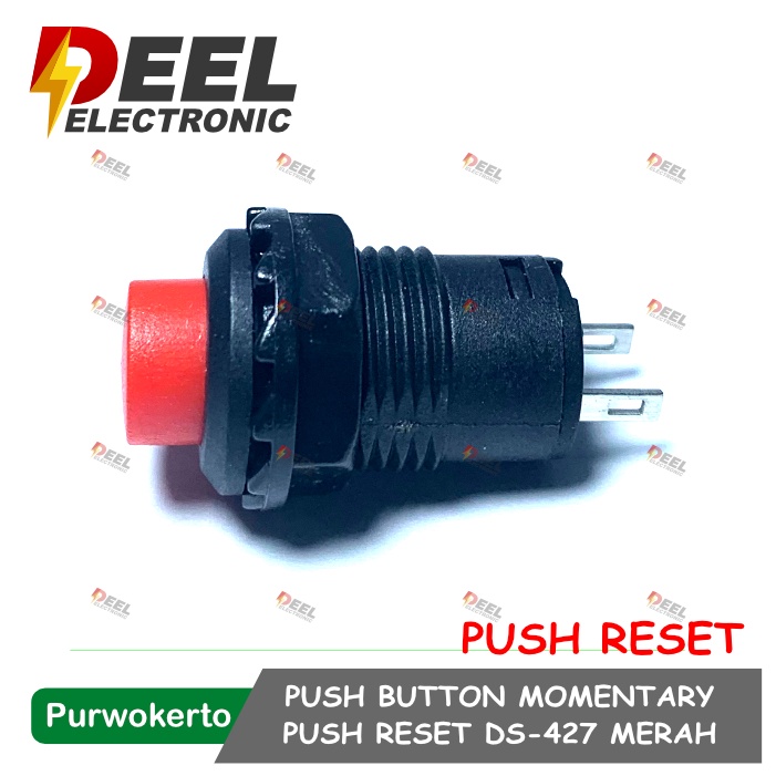 Jual PUSH BUTTON MOMENTARY DS-427 RED SAKLAR RESET DS427 MERAH PUSH ...