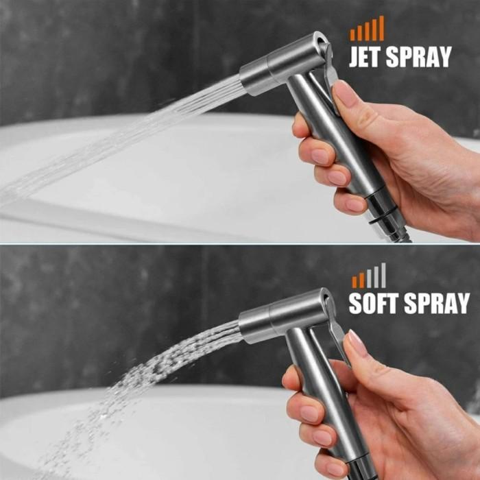 Jual Ledeng / Stainless 304 Bidet Toilet Jet Washer / Shower Set + Stop ...