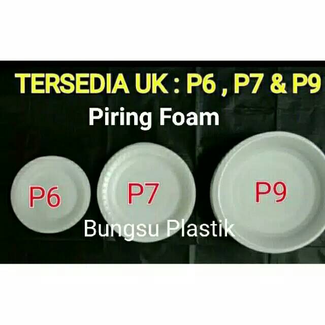 Jual 100pcs Piring sterofoam / piring foam / P6 P7 P9 ( Kecil Sedang ...