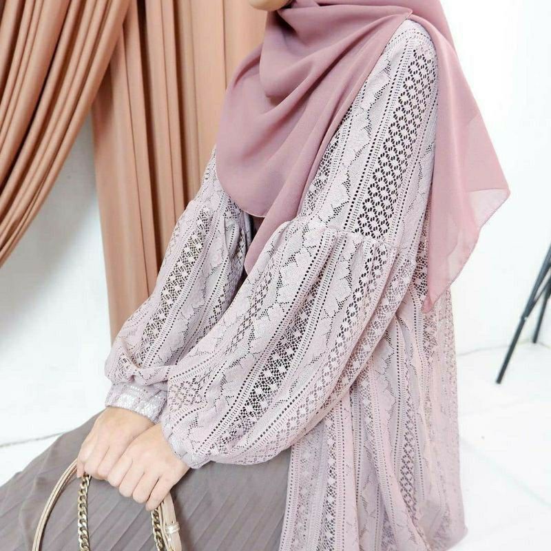 Jual [part 2]Long outer brukat /cardigan brukat wanita | Shopee Indonesia