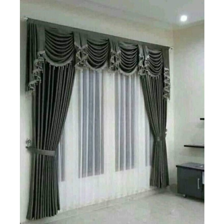 Jual gorden poni mewah satu set gorden poni murah untuk atas pintu ...