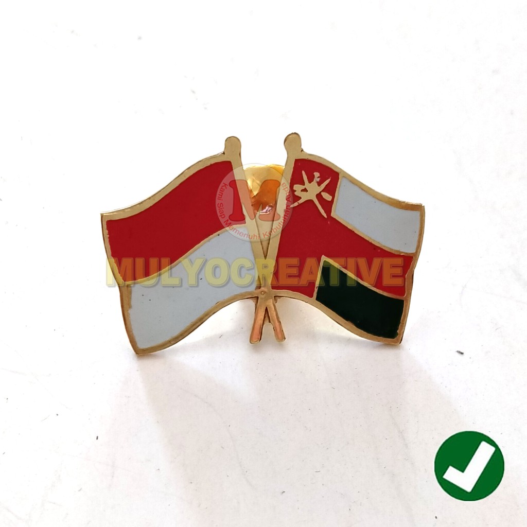 Jual Pin Bendera Persahabatan Oman Dan Indonesia Cross Flag Pin Murah ...