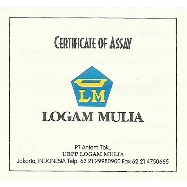 Jual Logam Mulia Antam 25 Gr Sertifikat Antam Potrait Model Lama ...