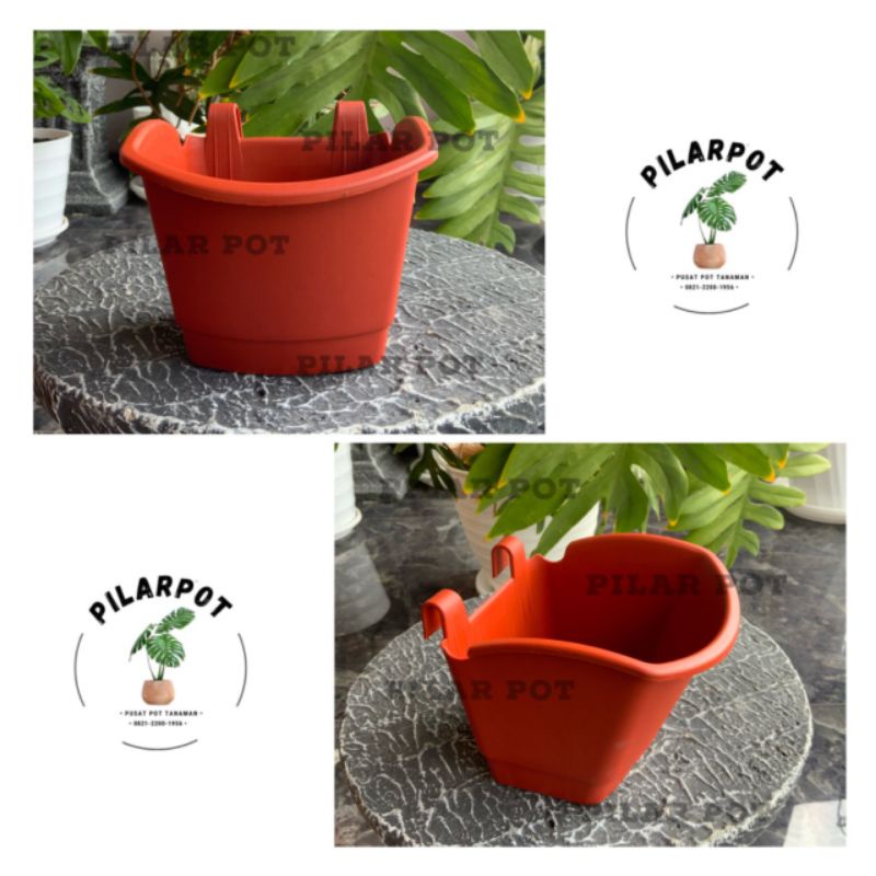 Jual pot bunga tanaman tempel dinding 15 kotak MERAH BATA - ARGO MINI ...