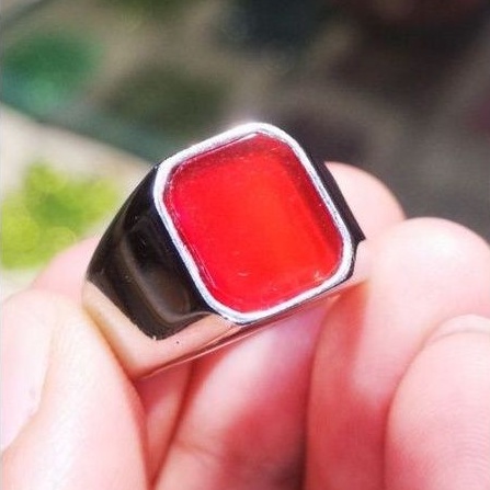 Jual Batu Natural Red Baron Red Carnelian Pacitan Plus RING Titanium ...