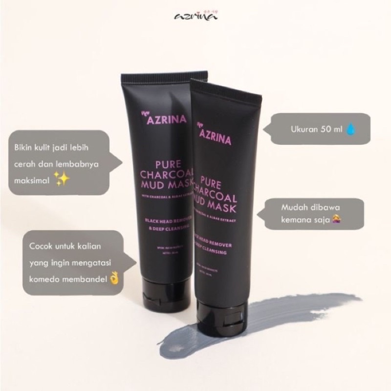 Jual (READY STOCK) AZRINA PURE CHARCOAL MUD MASK (FREEGIFT) | Shopee ...