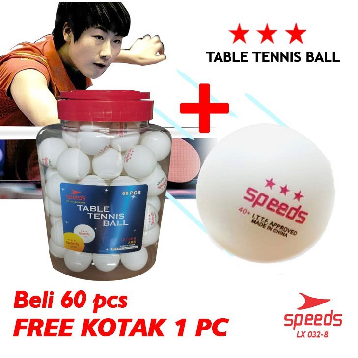 Jual Bola Ping Pong PingPong Tenis Meja Bintang 3 Original Import isi 60 pcs / 032-8 SPEEDS ...