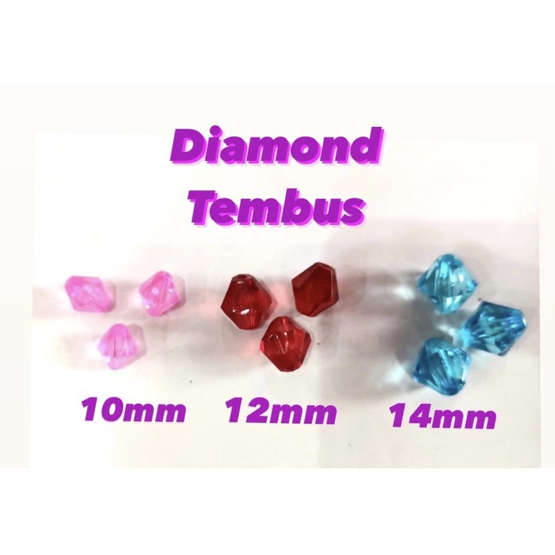 Jual Mote / Manik Diamond Tembus 10mm,12mm,14mm | Shopee Indonesia