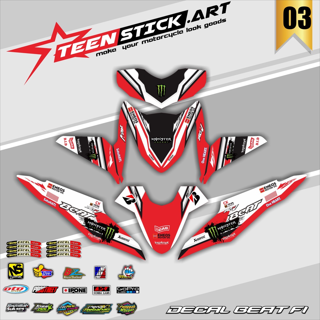 Jual DECAL FULL BODY BEAT FI - DECAL STICKER FULL BLOCK HONDA BEAT FI ...