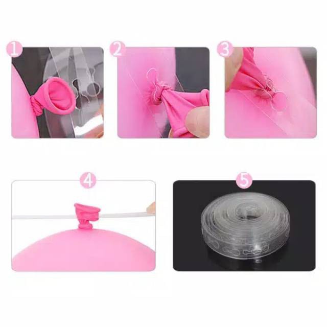 Jual 1 Roll Panjang 5 meter Ballon Chain Tape Strip u/ Dekorasi Balon ...