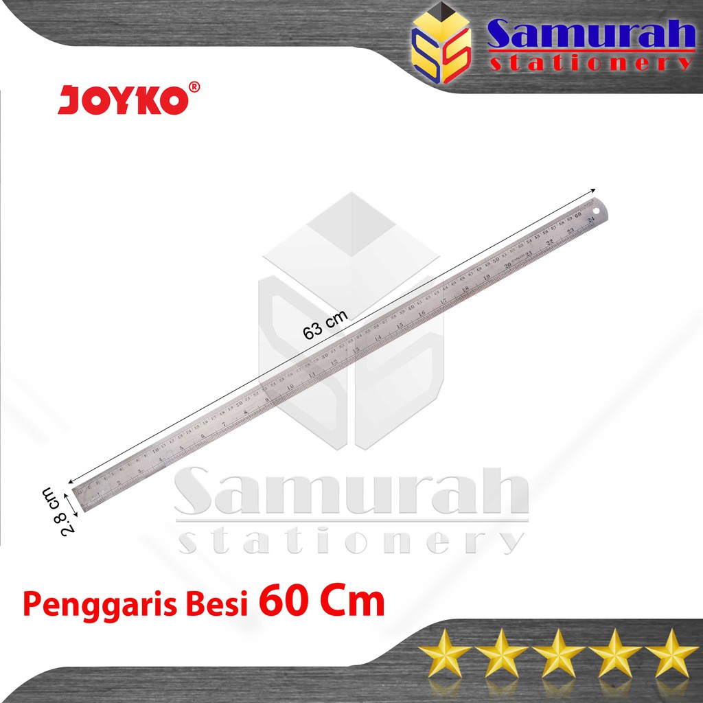 Jual Penggaris Besi Joyko Panjang 60 cm RL-ST60 Per PCS / Ruller ...