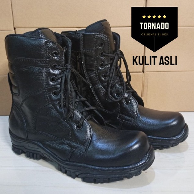 Jual SEPATU PDL KULIT ASLI UJUNG BESI TNI POLRI SECURITY POLPP TERMURAH ...