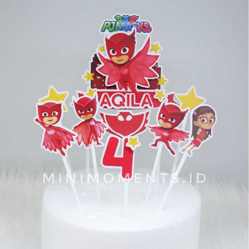 Jual Topper Cake 3D PJ Masks Owlette PJ Mask Hiasan Kue Ulang Tahun ...
