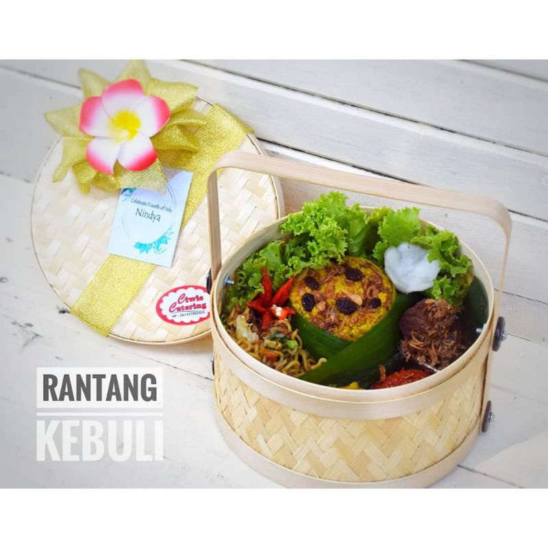 Jual rantang bambu bulan 1 susun diameter 25//hampers Bambu bulat ...