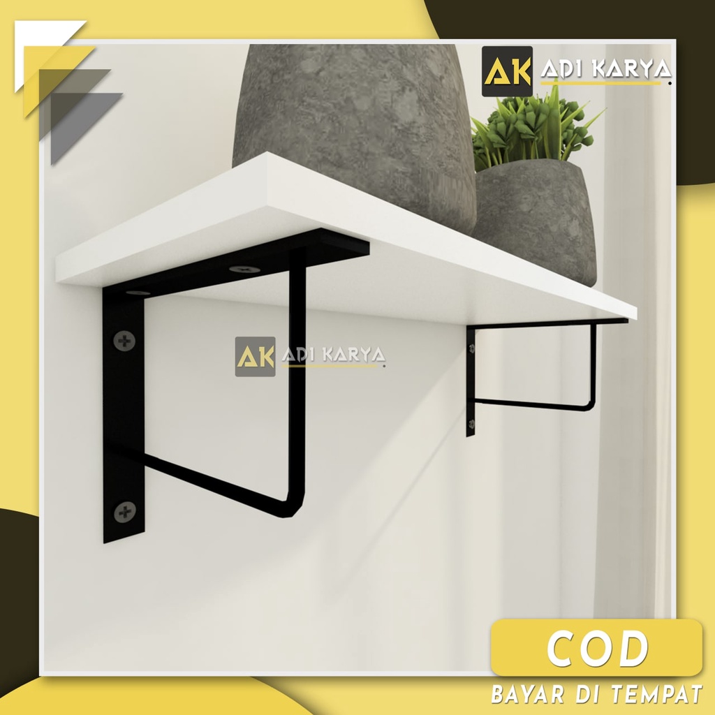 Jual Rak Besi Siku Rak Dinding Minimalis Gantung Tempel Tembok | Shopee ...