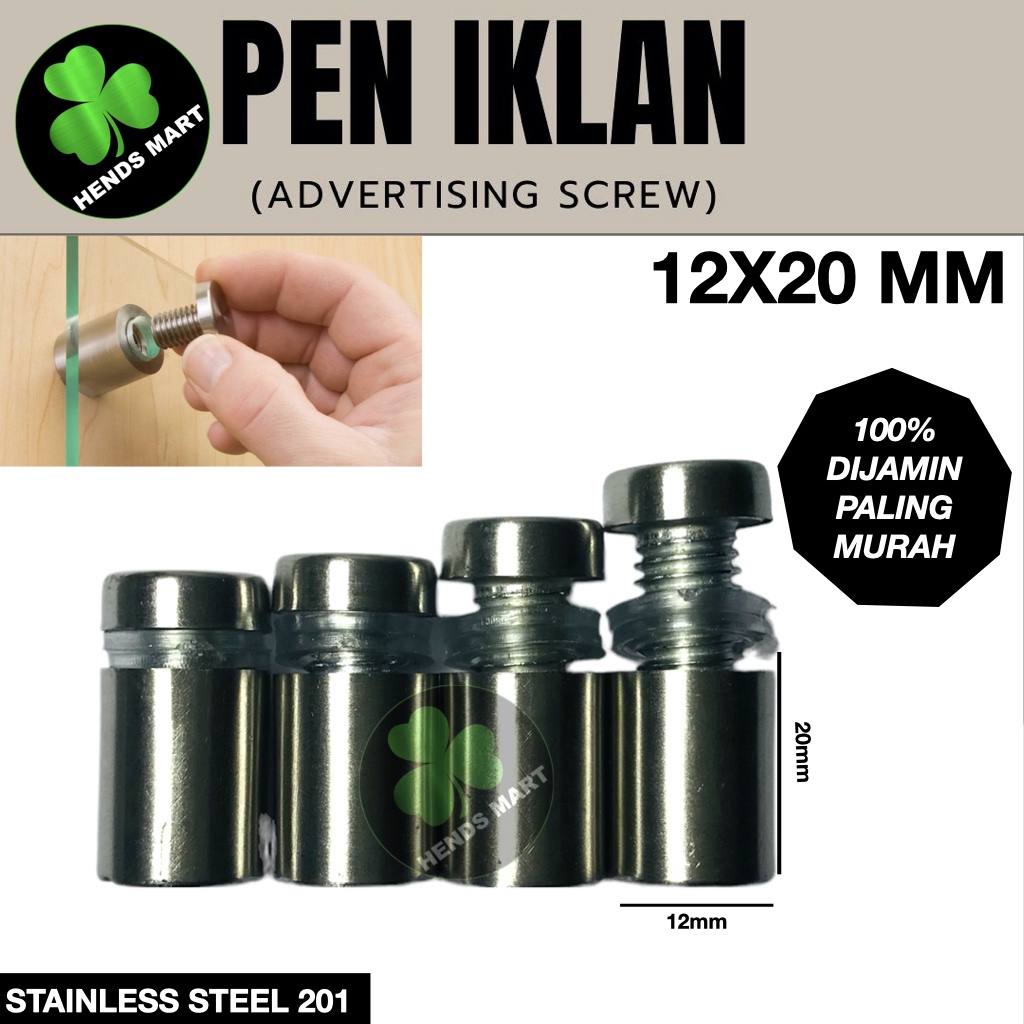 Jual PEN IKLAN 12x20 Stainless / Baut Akrilik Baut Kaca Sign Board ...