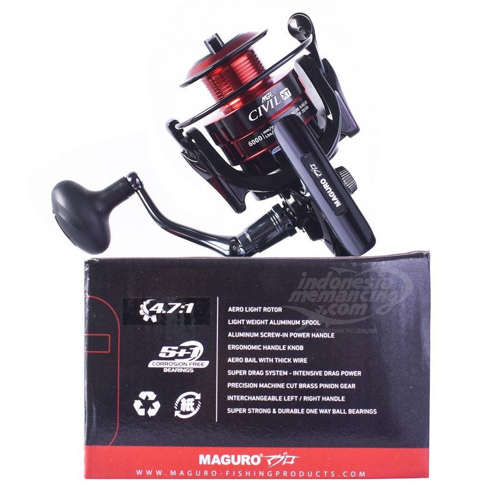 Jual Reel Spinning Maguro Civil XT Power Handle ukuran Civil XT 1000 ...