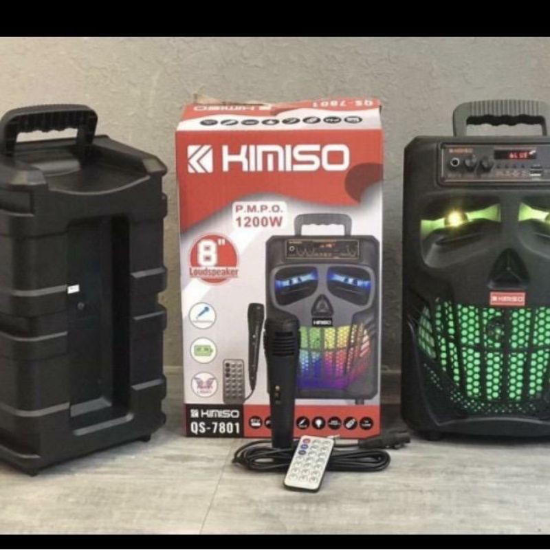 Jual SPEAKER BLUETOOTH PORTABLE KARAOKE 8'8 INCH KIMISO 7801 BONUS MIC ...