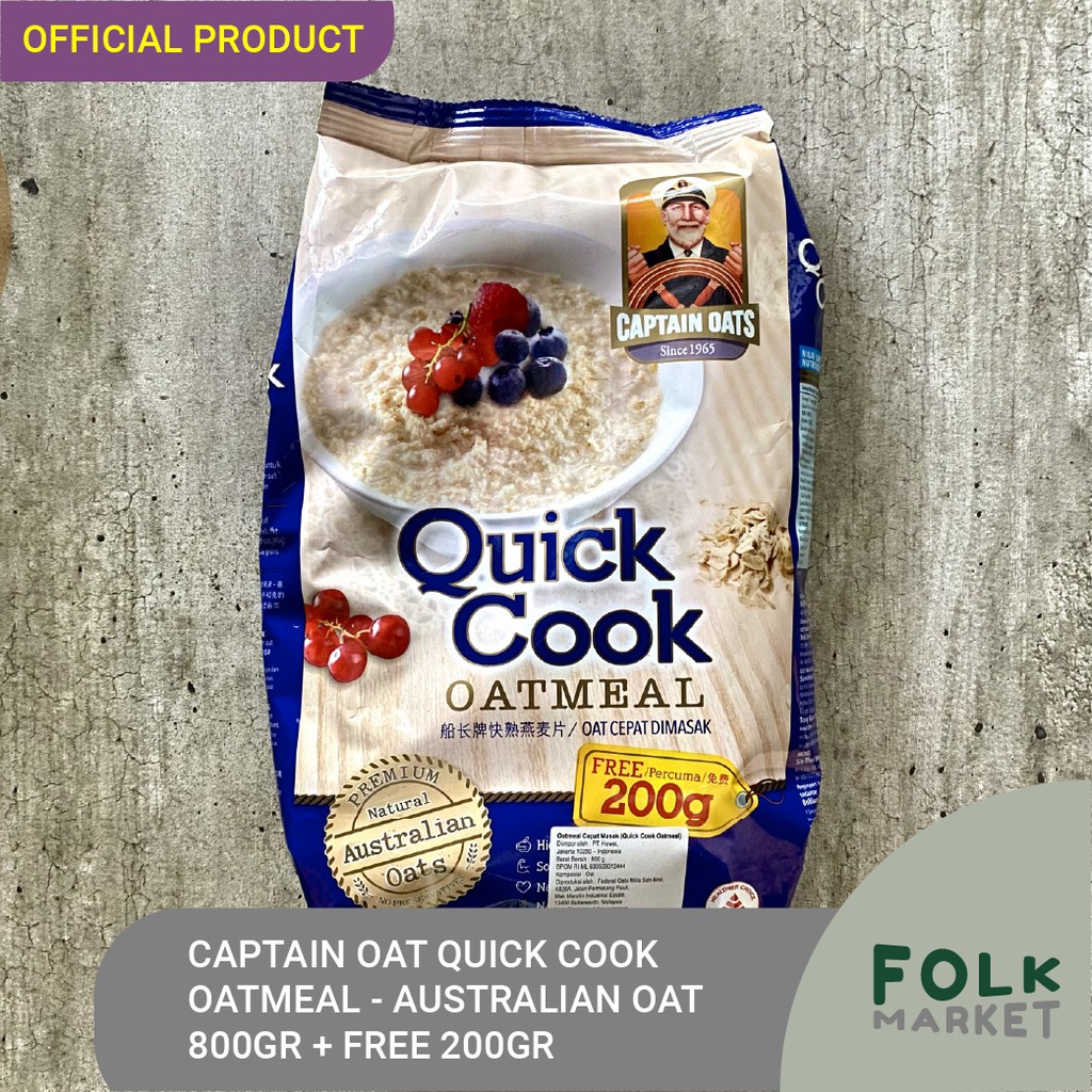 Jual CAPTAIN OATS Quick Cook Oatmeal 800gr - Australian Natural Oat ...