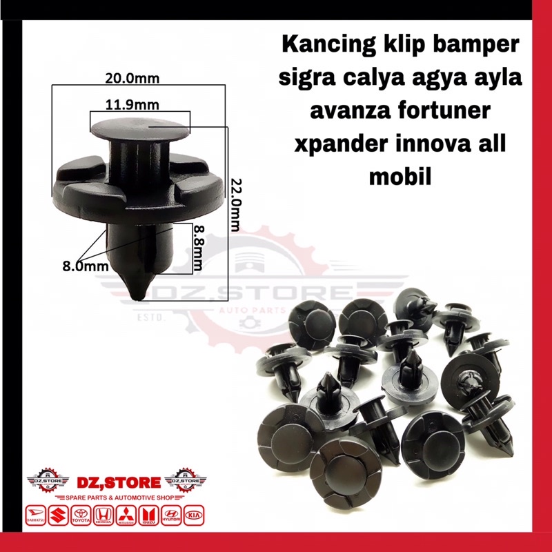 Jual Kancing Klip body Bamper Bumper Mobil Sigra calya agya ayla avanza ...