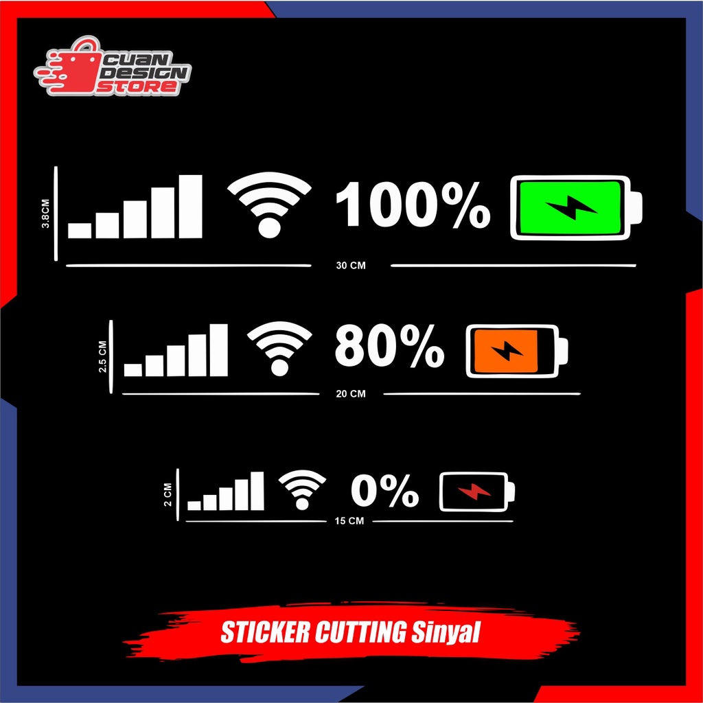 Jual STIKER SINYAL IPHONE WIFI CUTTING STICKER MOBIL REFLEKTIF NYALA ...