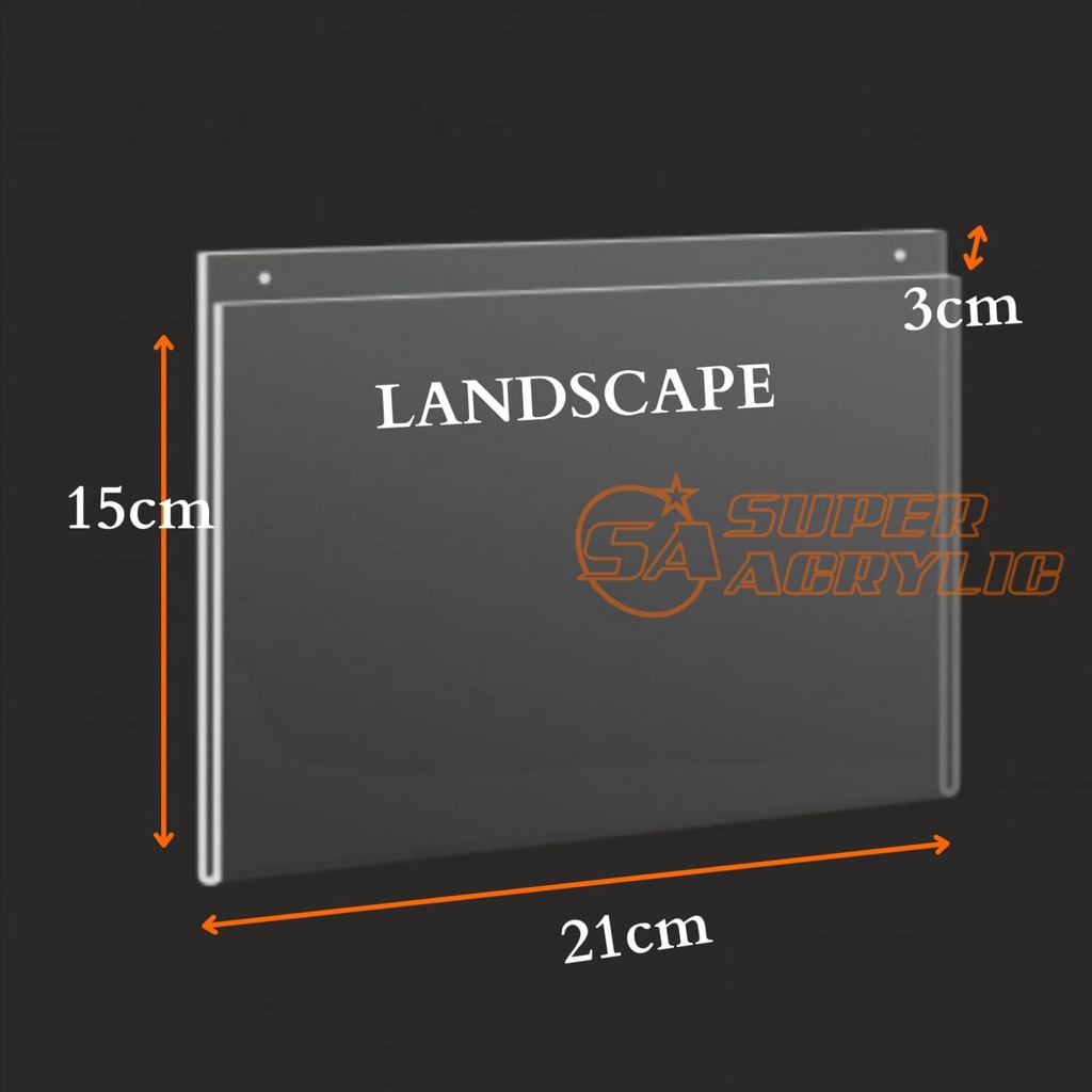 Jual SIGN HOLDER WALL ACRYLIC A5 / Akrilik Tempat Poster / Akrilik ...