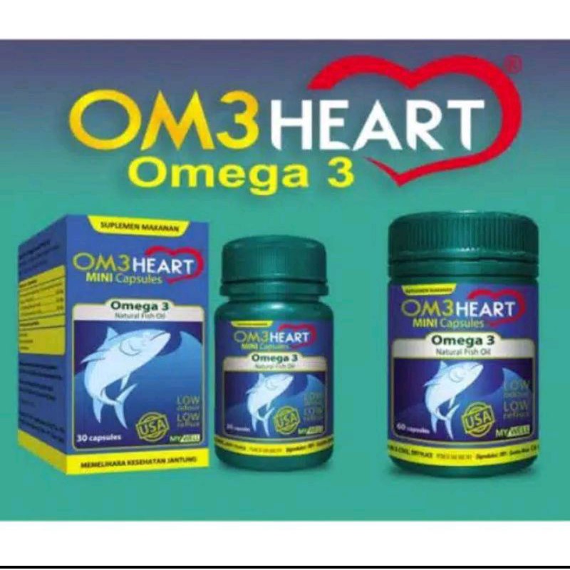 Jual Om3 Heart Omega 3 isi 30 dan 60 kapsul/kolesterol/kesehatan ...