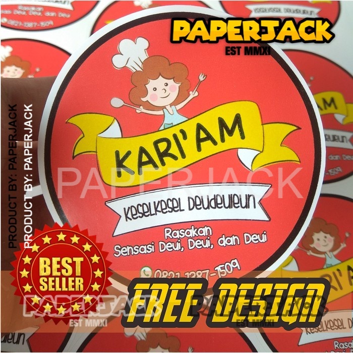 Jual Cetak Stiker Label Kemasan ukuran 7x7 | Shopee Indonesia