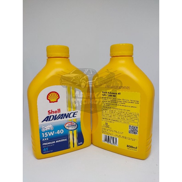 Jual OLI SHELL ADVANCE MANUAL 4T AX5 15W40 800ML/100% ORIGINAL/OLI ...