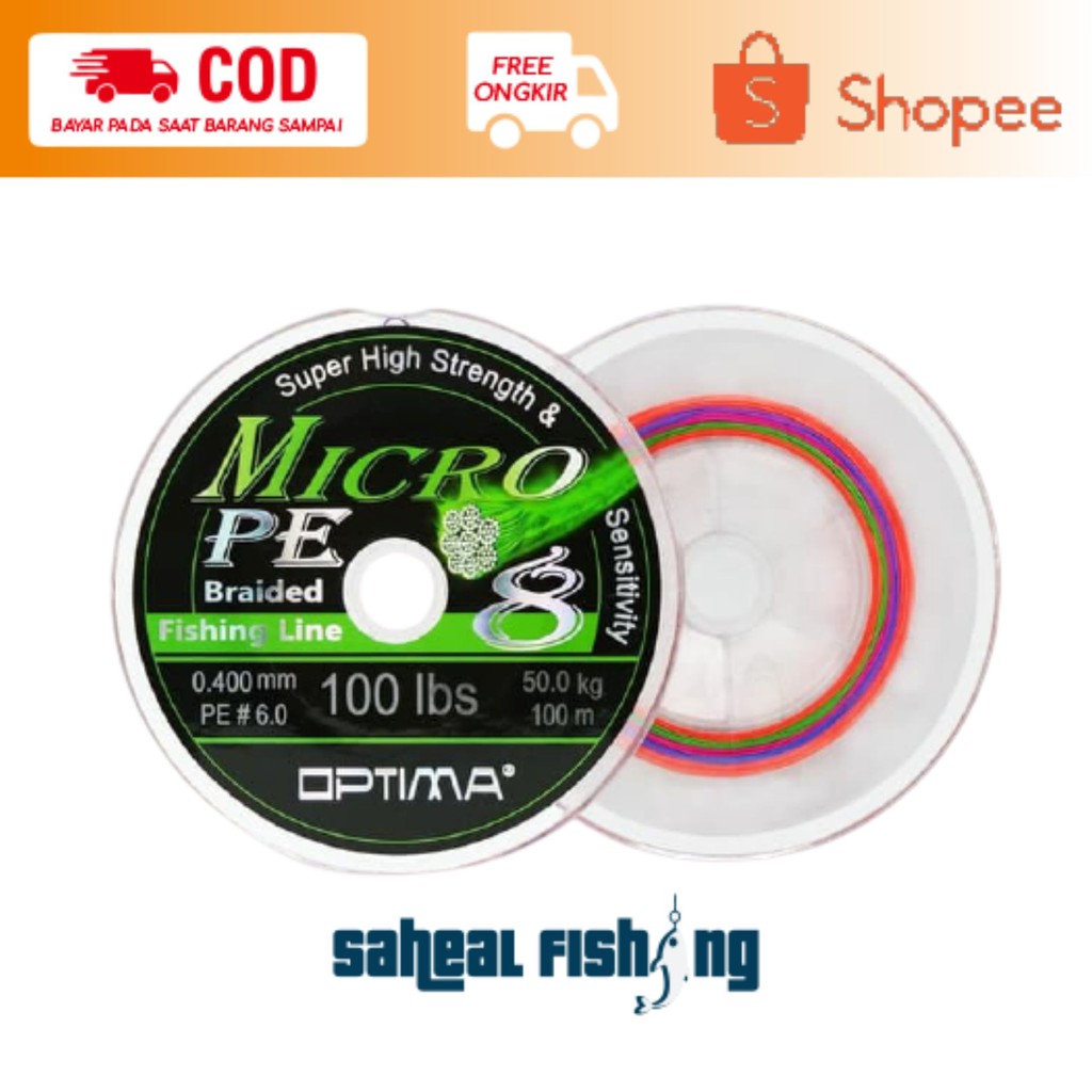 Jual Senar Pancing PE X8 Optima Micro 100M Multicolor Connecting ...