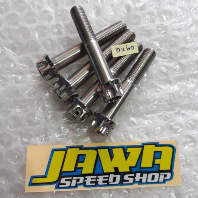 Jual Baut probolt stainlis uk 10x60 drat 14 panjang 60mm/6cm | Shopee ...