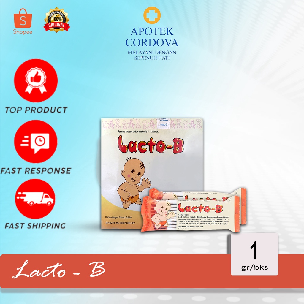 Jual Lacto B sachet isi @40 sachet - obat diare - suplemen pencernaan ...