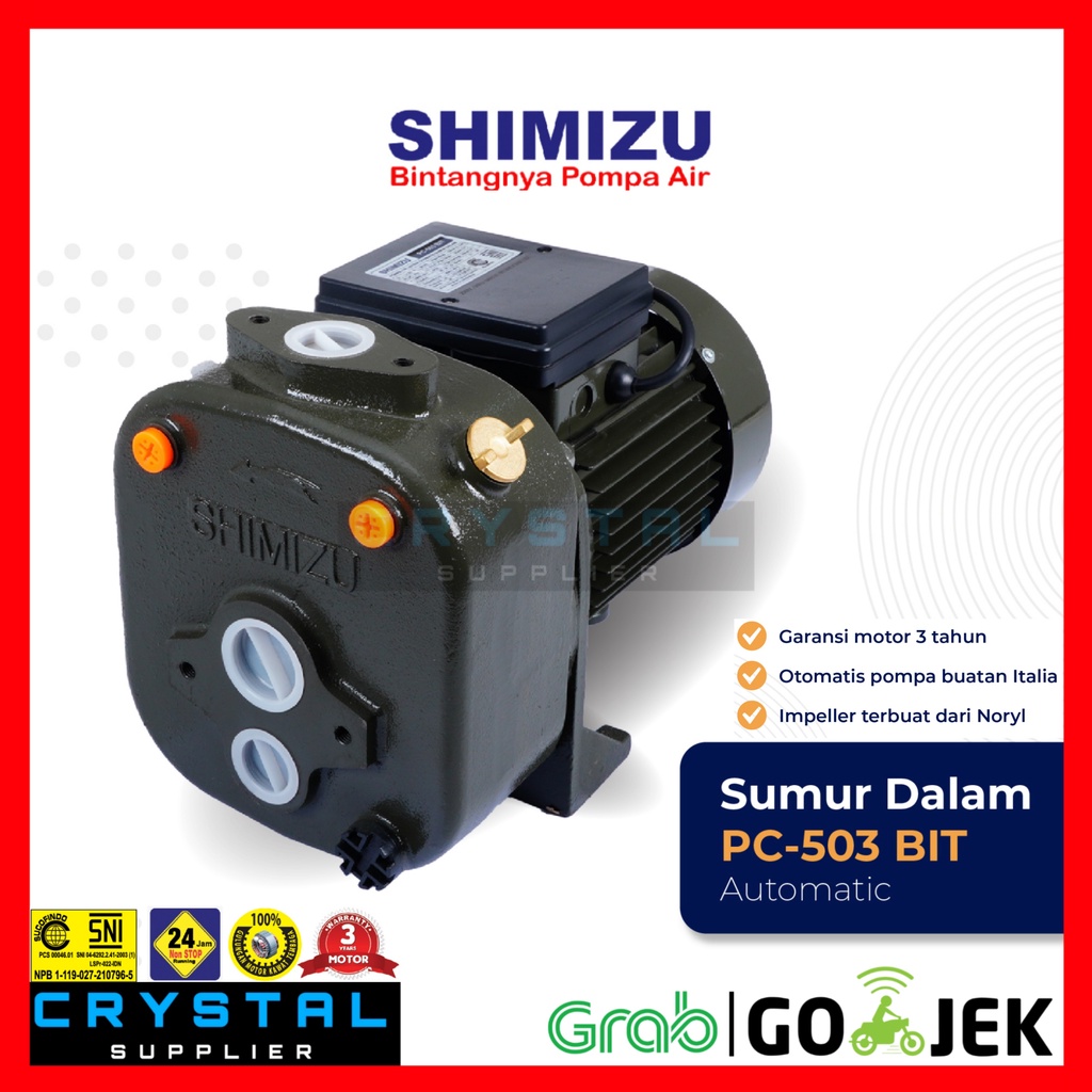 Jual JET PUMP SHIMIZU PC-503 BIT Pompa Air / PC503BIT Sumur Dalam 500 Watt | Shopee Indonesia