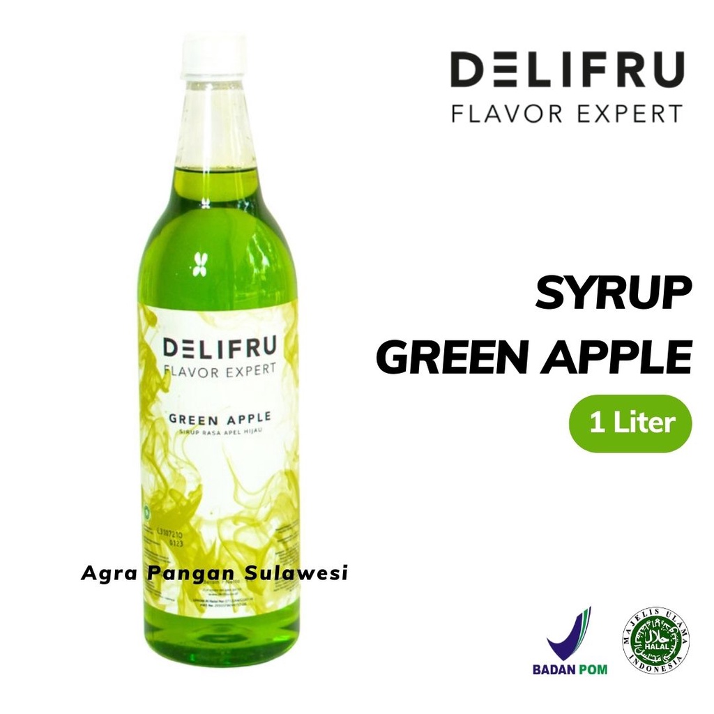 Jual Syrup GREEN APPLE Apel Hijau Delifru | Sirup Buah Premium 1 L 1000 ...