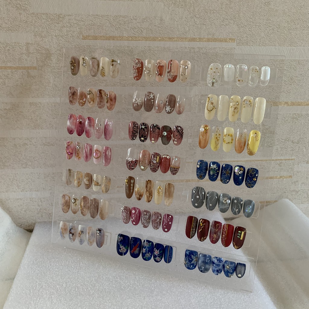 Jual display kuku palsu bahan acrylic transparant bening untuk meja ...