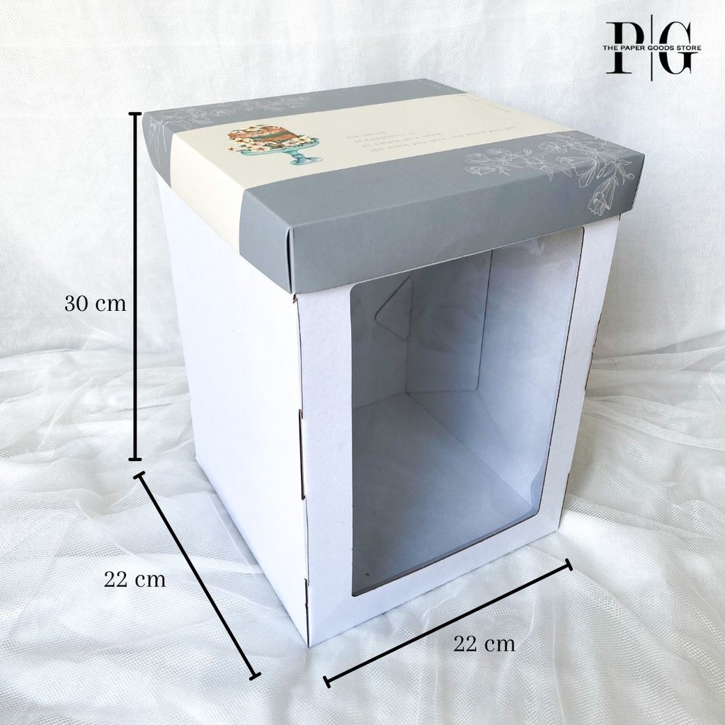Jual Tall Cake Box 22cm (tinggi 30cm) / kotak kue / box kue | Shopee ...