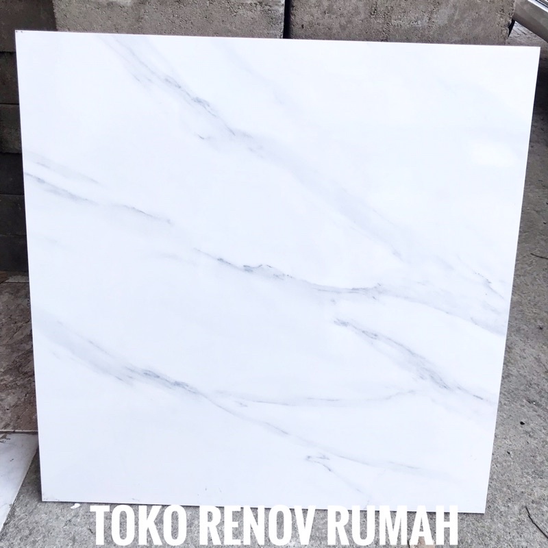 Jual sealer KERAMIK lantai 60x60 putih motif carara GLOSSY (harga perdus)/ keramik lantai 60x60 ...