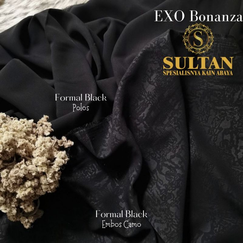 Jual 50CM EMBOS CAMO EXO BONANZA FORMAL BLACK/ HITAM PEKAT KAIN ABAYA ...