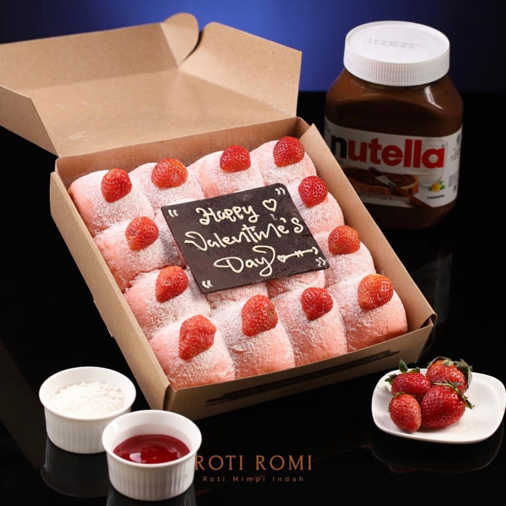 Jual ROTI ROMI - Roti Baby Jadul Pink Nutella + Strawberry isi 16 pcs ...