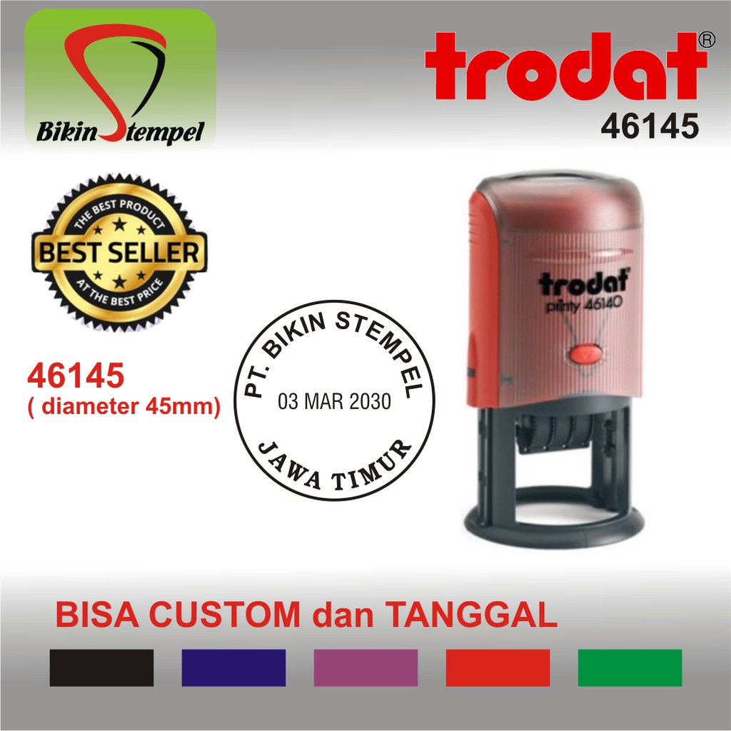 Jual Stempel Trodat Tanggal Lingkaran Bulat Custom I Stempel Otamatis tinggal pake I 46130 46140 ...