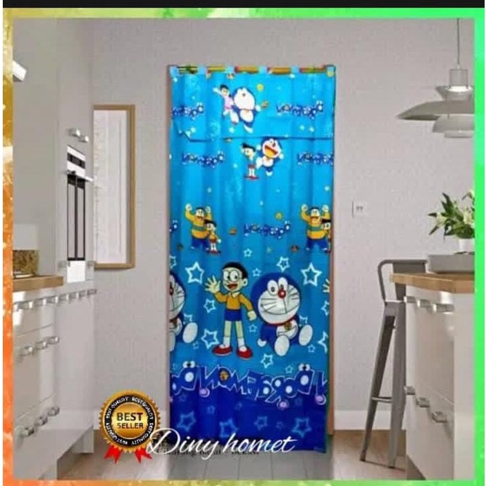 Jual gorden pintu kamar tidur doraemon 75x200 | Shopee Indonesia