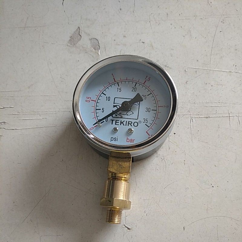 Jual manometer 2,5 bar Tekiro 35 psi 2-1/2" con 1/4 + adapter 1/4-1/8 1 ...