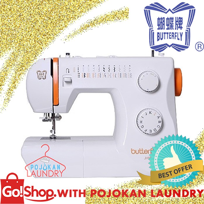 Jual Mesin Jahit BUTTERFLY JH 5832 A Multifungsi Portable | Shopee ...