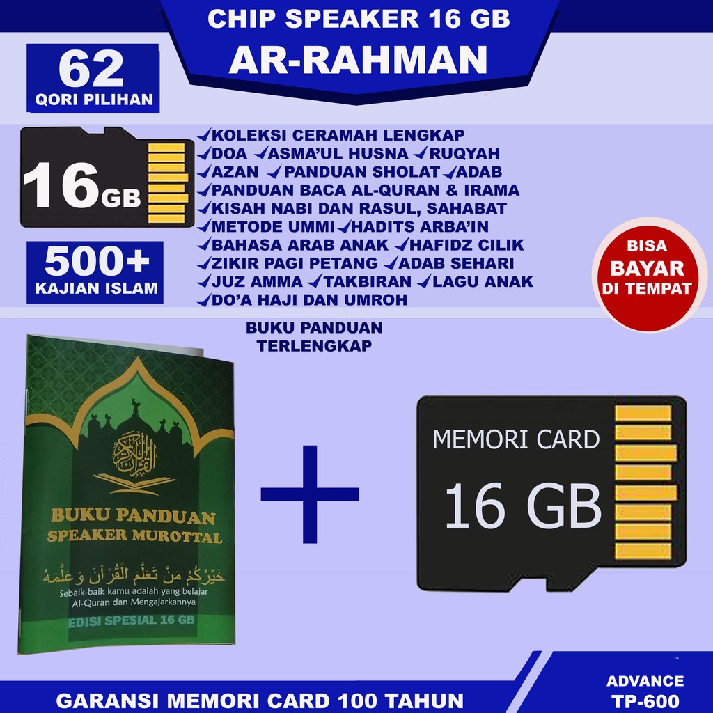 Jual Chip Speaker Murottal Memori Card berisi murottal Al Quran 30 Juz ...