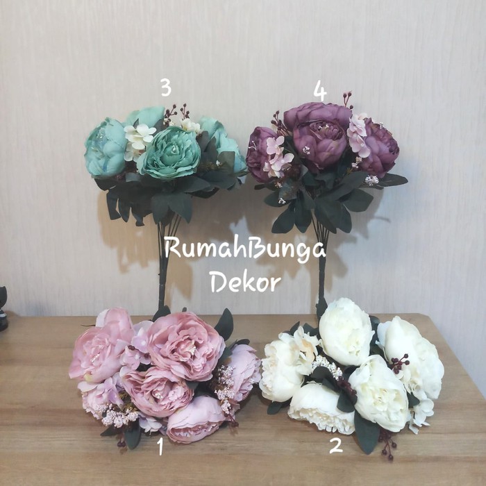 Jual Bunga Artificial Peony / Mutan Grup F x11 ( Ada 8 Warna ) | Shopee ...