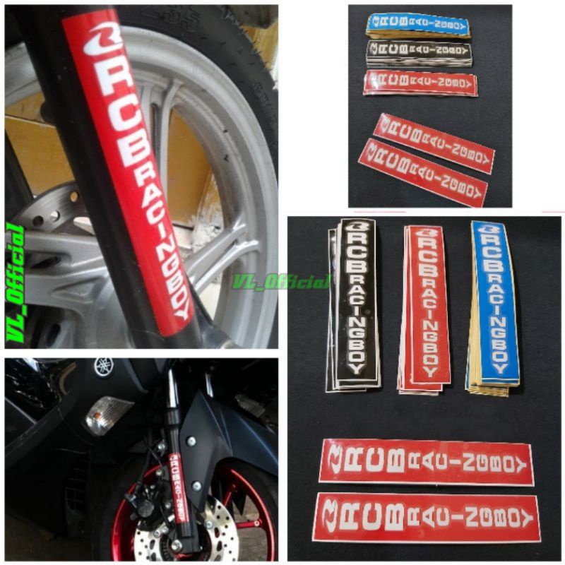 Jual sticker RCB Racing Boy Shock Depan Cutting stiker shok depan rcb ...