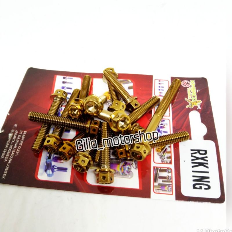 Jual Baut Probolt Blok Mesin Rx King kiri kanan 1 set Gold Baut Probolt ...