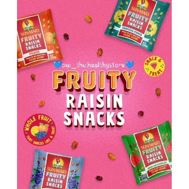 Jual Sun-Maid Fruity Raisin Snacks- Sour Mixed Berry/ Sour Watermelon ...